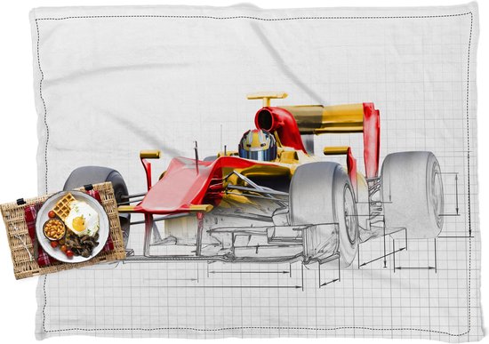 Picknickkleed - Buitenkleed - Een rode raceauto uit de Formule 1 in een ...