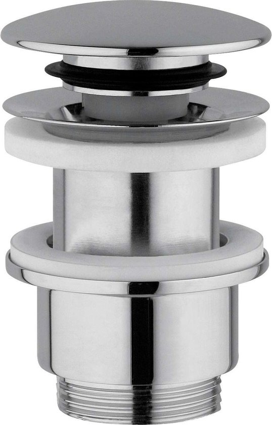 Crépine design systeme click 5/4 ronde avec trop-plein chrome | bol.com