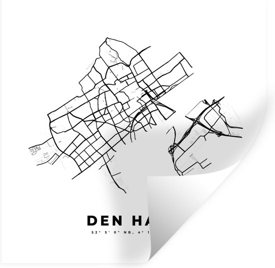 Muurstickers - Sticker Folie - Nederland – Den Haag – Stadskaart ...