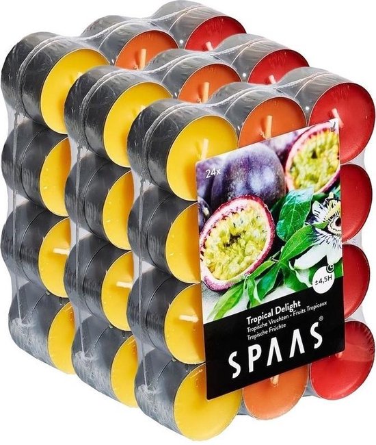 72x Geurtheelichtjes Tropical Delight 4,5 branduren - Geurkaarsen ...