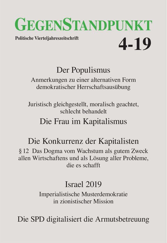 GegenStandpunkt 4-19 (ebook) | 9783962214319 | Boeken | bol.com