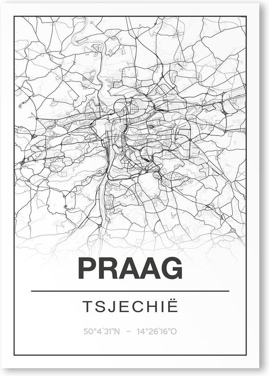 Poster/plattegrond PRAAG - 30x40cm | bol