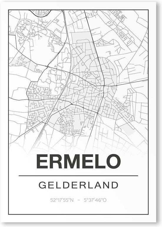 Poster/plattegrond ERMELO - A4 | bol
