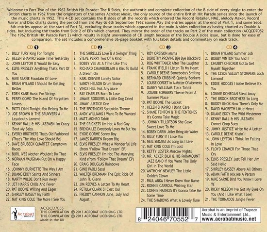 British Hit Parade 1962 The B Sides Part 2, various artists | Muziek | bol
