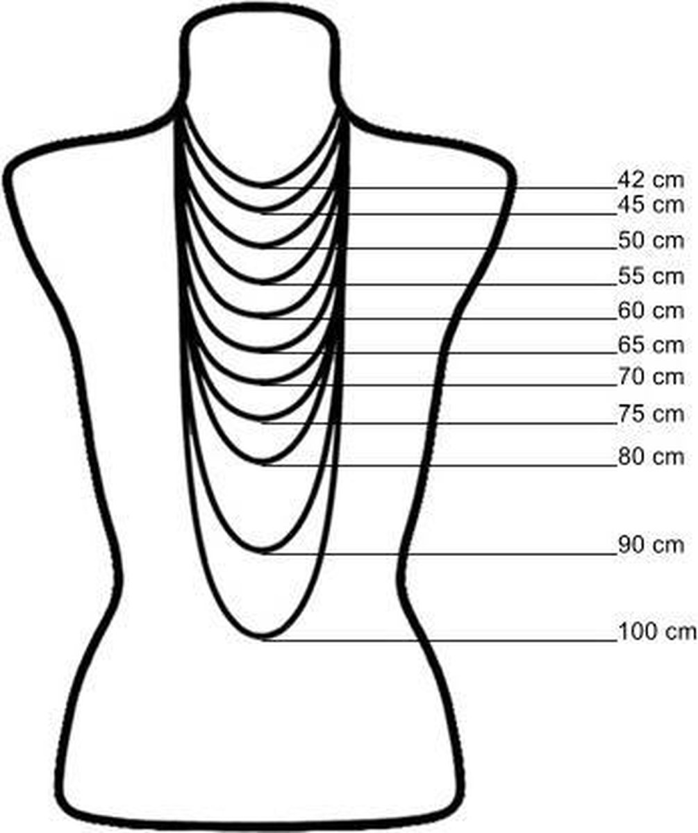 AuBor ®. Leren ketting met zilveren sluiting. Bruin. 2mm × 40cm | bol.com