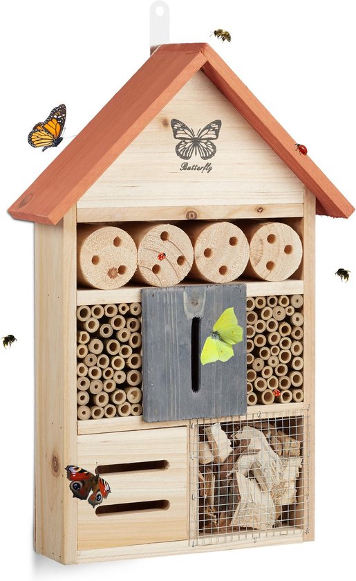 Relaxdays insectenhuis butterfly - vlinder - insectenhotel - bijen huis ...