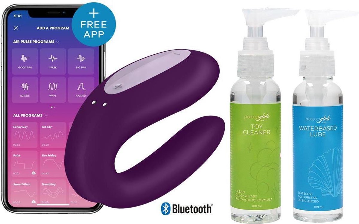 Satisfyer Double Joy Paars Met App En Bluetooth Voordeelpakker Van