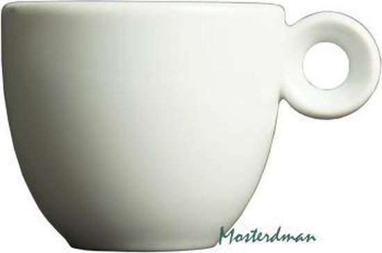 Mosterdman porselein - espresso 80ml - Kop - Wit | bol