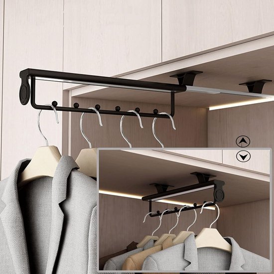 Retractable Pull Out Pants Rack- Heavy Duty Adjustable Closet Rod for ...