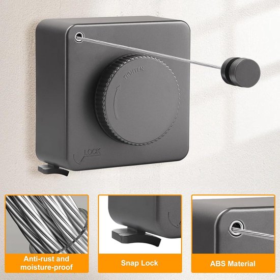 Retractable Clothesline Double Line Invisible Extendable Stainless ...