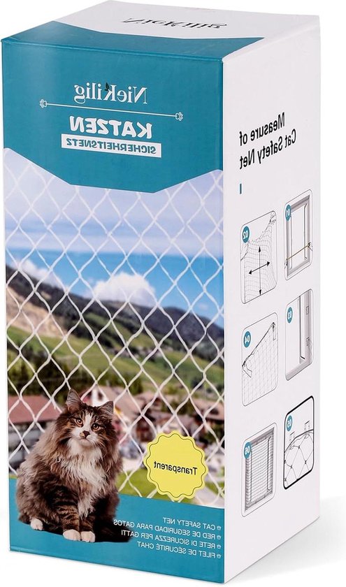 Kattennet voor Balkons 6x3m - Transparant Kattenrooster ...