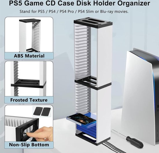 Game Storage Tower - PS5 ABS Material - Universal Stand for PS4 Xbox ...