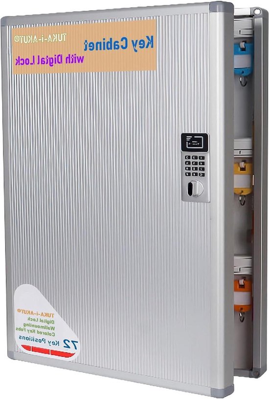 Sleutelkast met 72 haken en elektronisch slot - Wandmontage ...