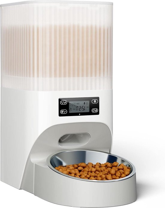 4 Litres Automatic Feeder Dispenser for Cats Dogs with Stainless Steel ...