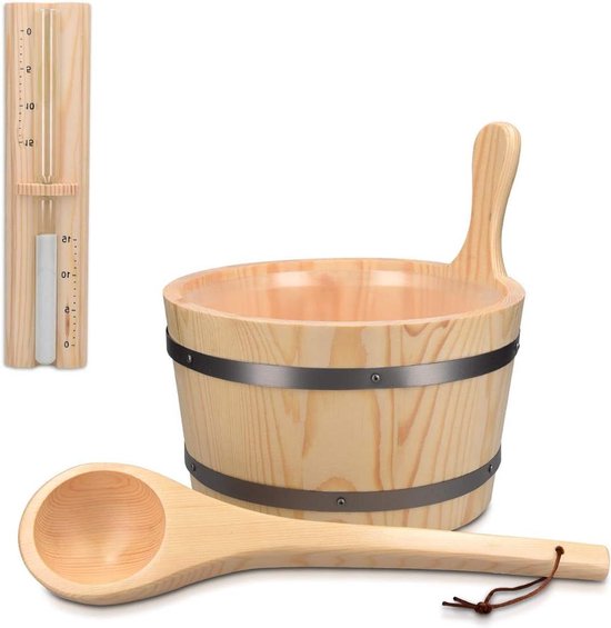 Complete set sauna accessories - Sauna bucket pouring spoon hourglass ...
