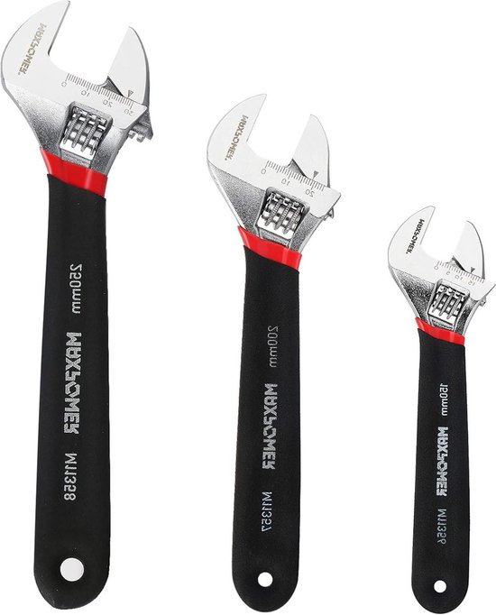 Verstelbare Sleutelset - 3 stuks kunststof handvat - 150mm, 200mm en ...