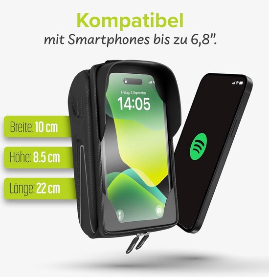 Waterdichte frametas telefoonhouder voor op de fiets - ideaal voor ...