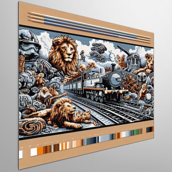 Pixel art relief schilderij | Pixelated wonderland: a intricate mosaic ...