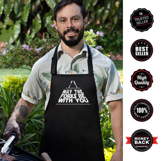 Schort May the Forks be with You- Barbecue schort - Zwart - Koken ...