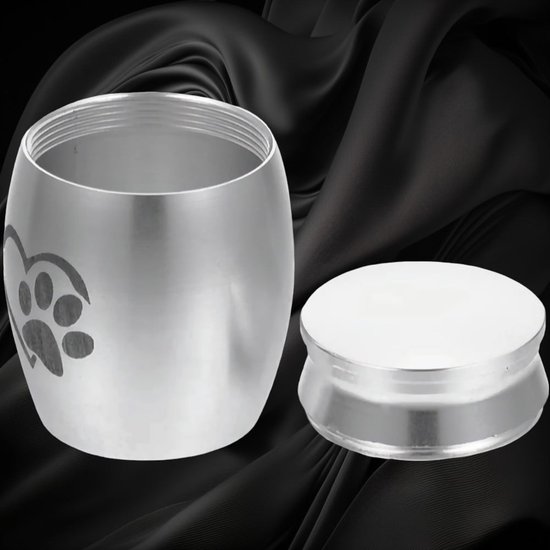 Urn mini | aluminium | zilver & zwart | bol