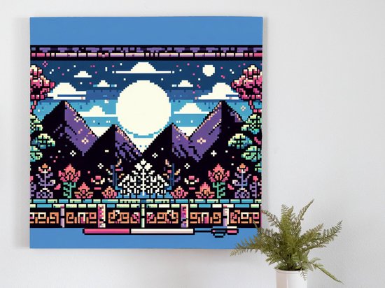 Pixel art relief schilderij | Digitaal verweven reliëf: een pixelige ...
