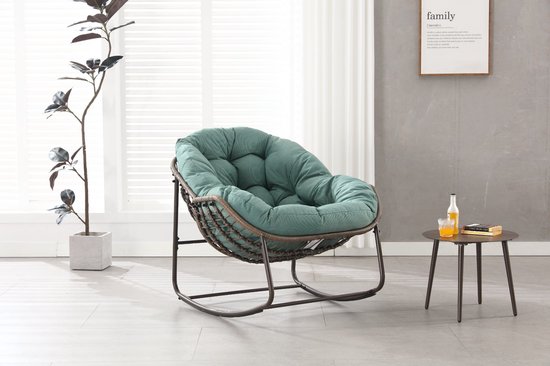 Merax Schommelstoel voor Buiten - Oversized Egg Chair van Rattan ...