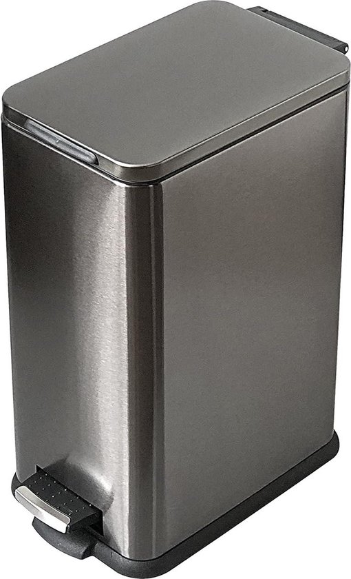 Trash Can 10 l soft close dust bin pedaal bin- retangular bin zwart ...
