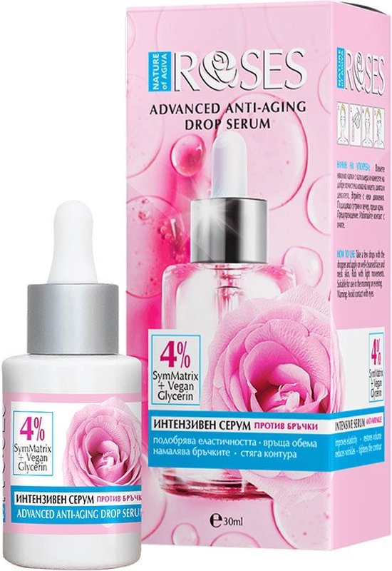 Agiva Roses INTENSIEF DIEP VOEDENDE ANTI-RIMPEL DROP SERUM met 4% SymMatrix en Vegan... | bol