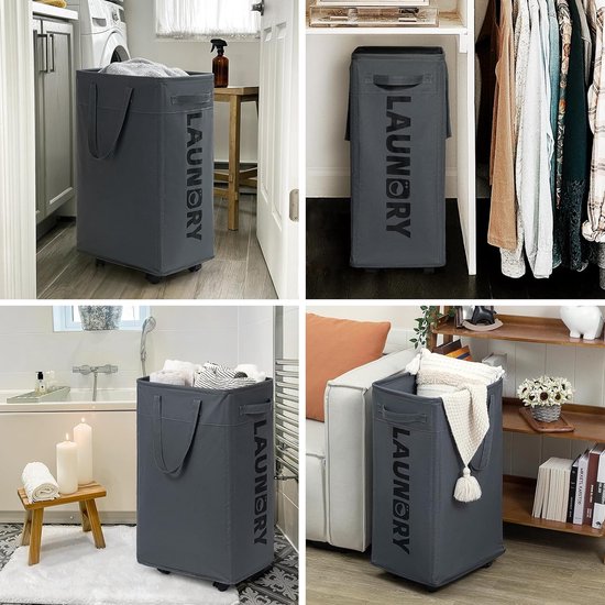 Wasmanden met wielen 75 liter x 2 wasmanden wasmanden opbergmand ...