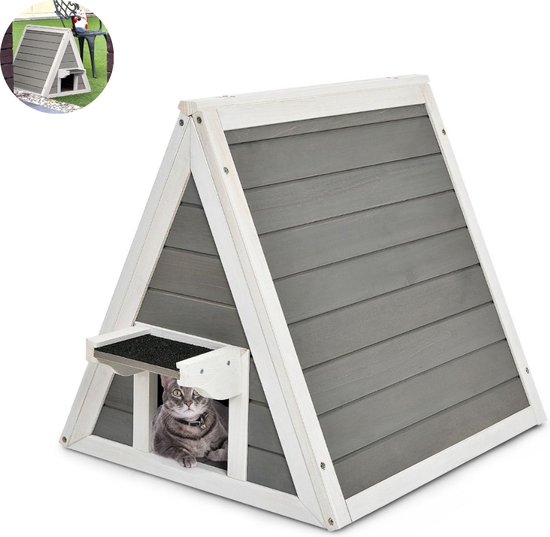 Kattenhuis - Voor buiten - Hok - Kooi - Bench - Ren - 1 verdieping ...