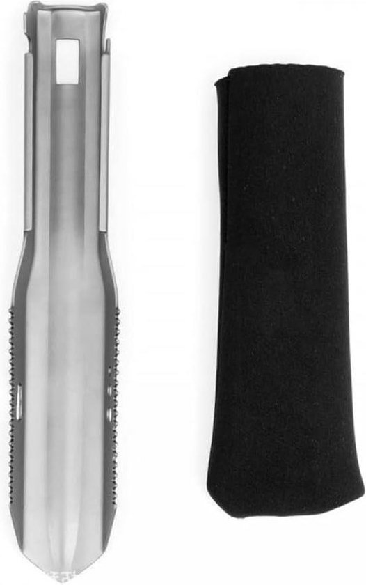 Multifunctionele outdoor titanium mini-schep met verlengde handgreep ...