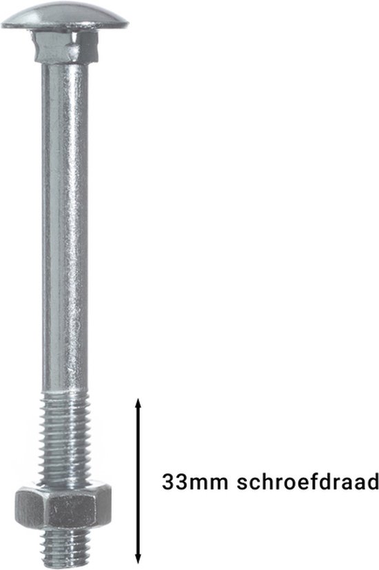 Wovar Slotbouten Verzinkt M10 x 100 mm | Doos 100 Stuks | bol