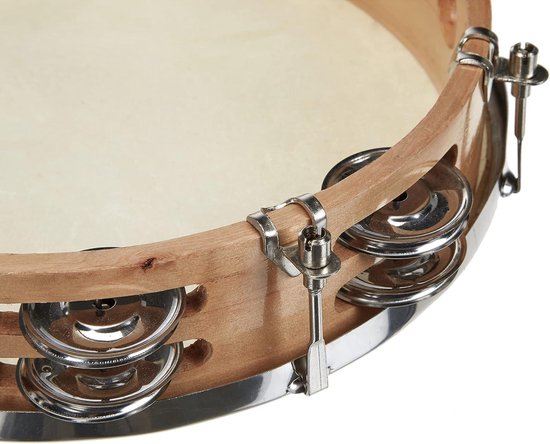 Tamboerijn houten met natuurlijke huid Ø 25 cm - 18 bakken - authentiek geluid - vanaf... | bol