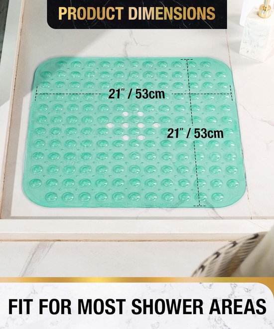 Douchemat, antislip, 53 x 53 cm, douchemat, antislip, BPA-vrij ...