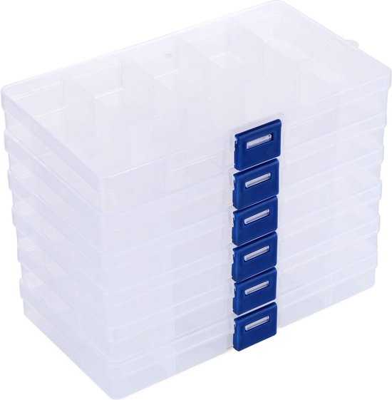 Opbergdoos, 6 stuks, plastic opbergdoos, sieradenopbergdoos ...