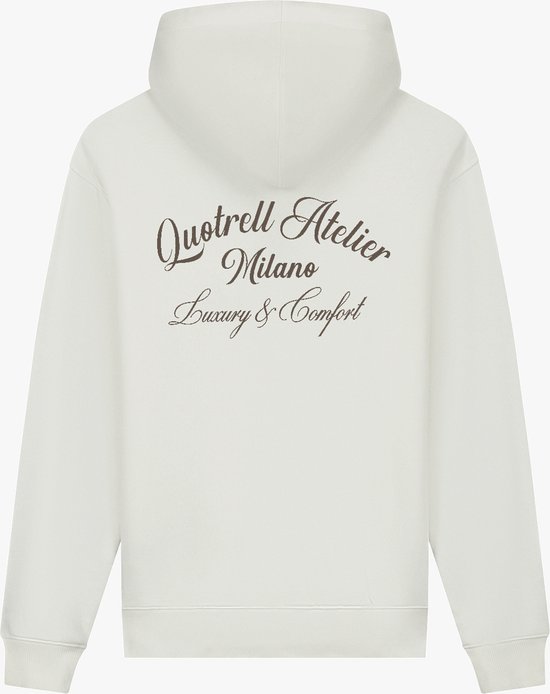 Quotrell - ATELIER MILANO HOODIE - OFF WHITE/BROWN - M | bol