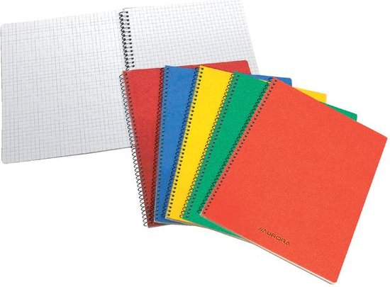 Spiraalcarnet 105x160mm ruit 5x5mm 120vel 60gr assorti | 1 stuk | 20 ...