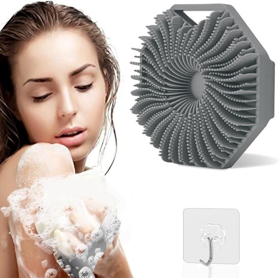 Siliconen badborstel- lichaamsschrobber - doucheborstel - zachte peeling - massage... | bol