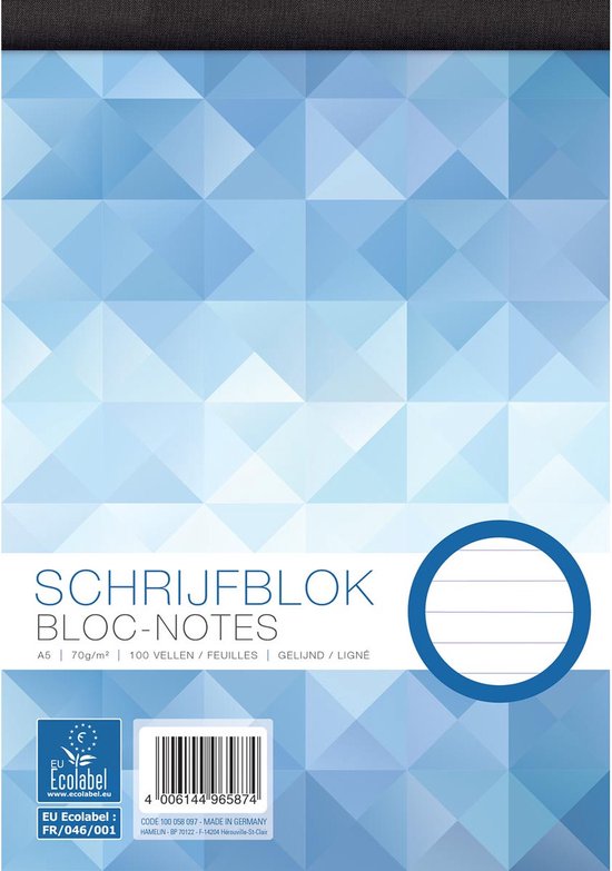 Notitieblok - A5 - schrijfblok met lijntjes - papier - 100 vellen | bol