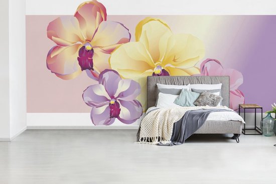 Fotobehang Roze orchie illustratie - illustratie van verschillen ...