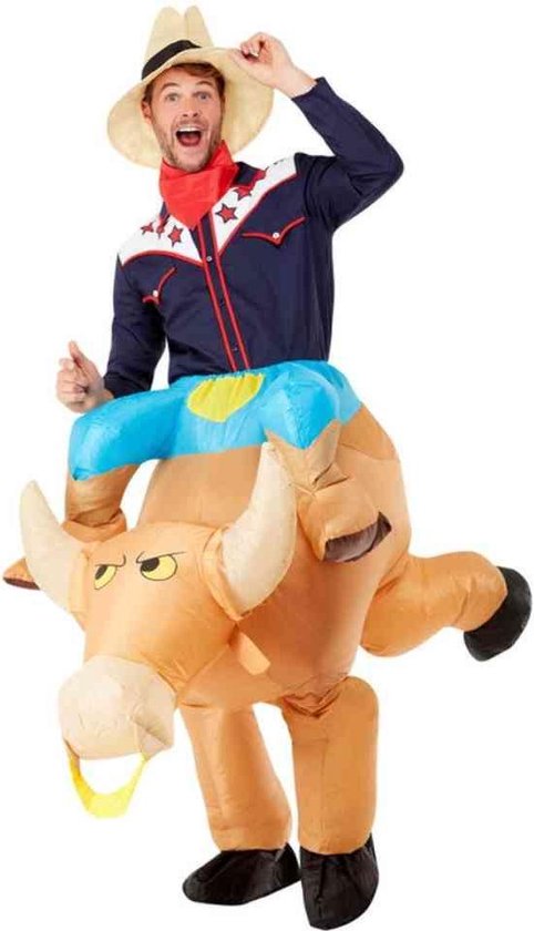 Smiffys - Inflatable Bull Rider Kostuum - Multicolours | bol