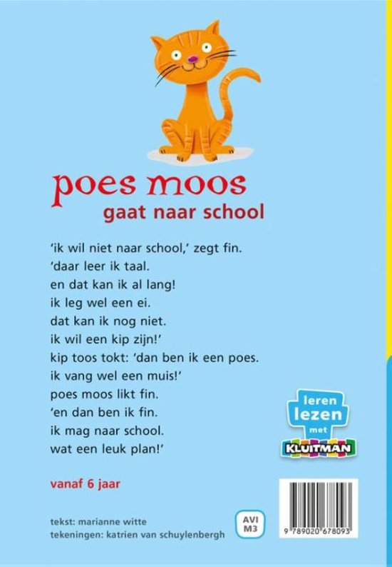 Poes Moos - Poes Moos gaat naar school, Marianne Witte | 9789020678093 ...