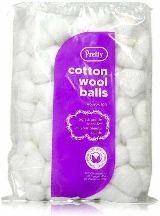 Pretty Cotton Wool Balls - 100 White | bol.com