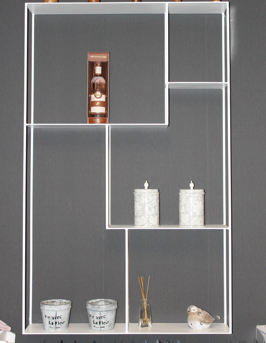 Stalen hangrek wit - wit rek - witte wandrek van staal - industrieel ...