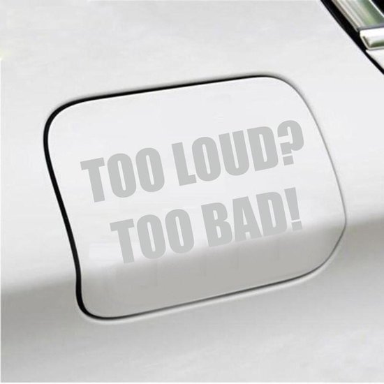 Bumpersticker - Too Loud Too Bad - 7,3 X 14,8 - Licht Grijs | bol.com