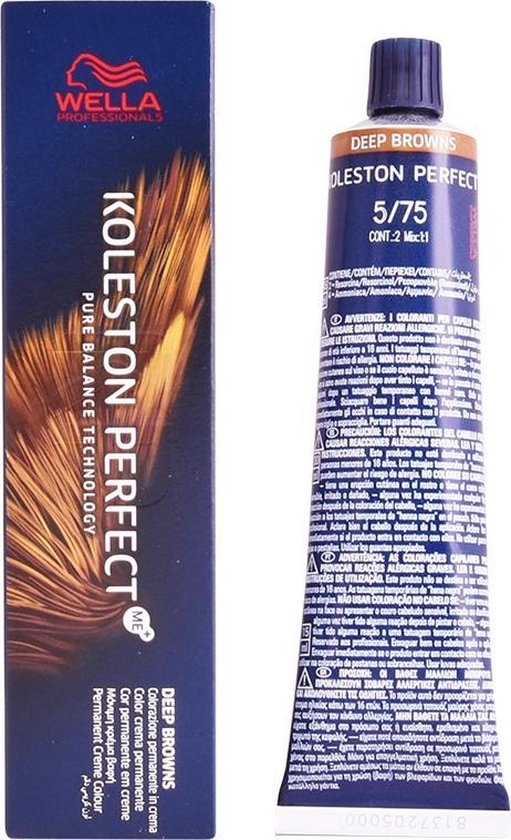 Vopsea Permanenta Wella Professionals Koleston Perfect 5/75, Castaniu ...