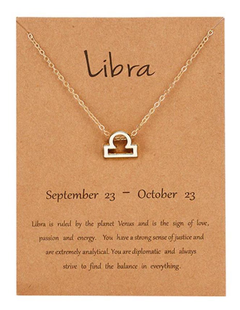 Gouden sterrenbeeld ketting - Libra - Weegschaal | bol.com