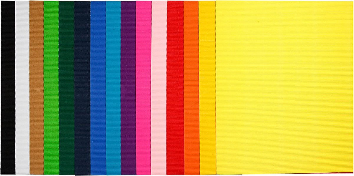 Ribbelkarton. 50x70 cm. 80 gr. diverse kleuren. 15 vel/ 1 doos | bol.com