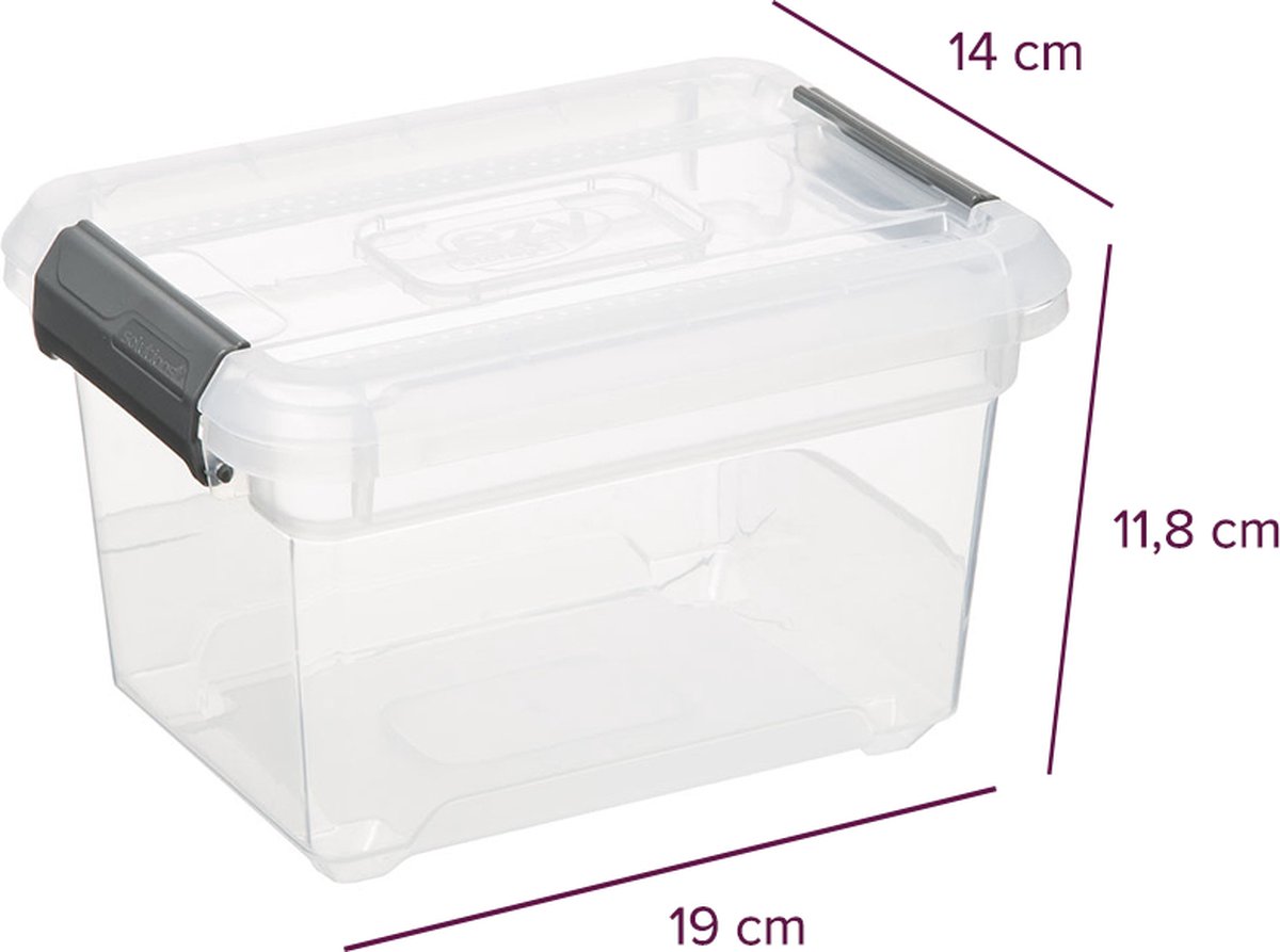 Five® Stevige opbergbox - 173643 - Stapelbaar, Nestbaar, Met deksel | bol