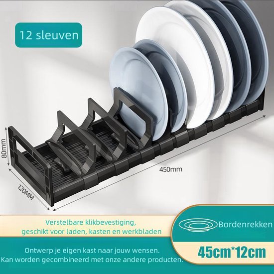 45cm borden rek+ kommen rek - set van 2 Keukenlade organizer | Set van ...